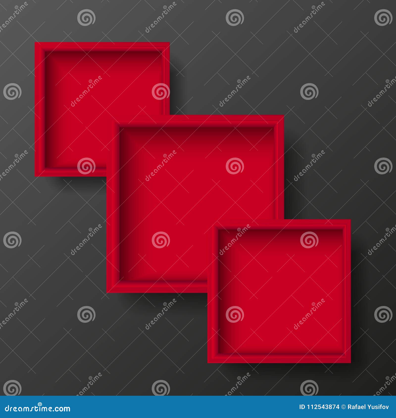 Blank of Red Box Top View. Vector Stock Vector - Illustration of ...