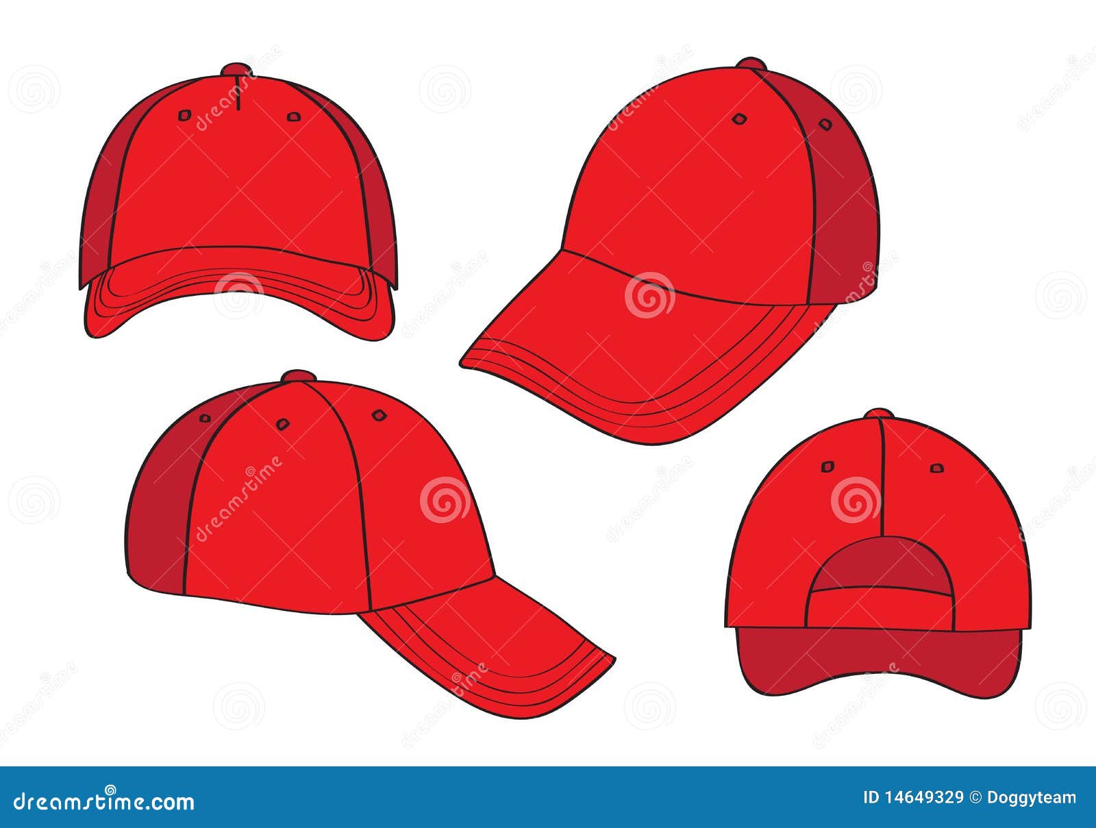 Blank Red Caps stock vector. Illustration of simplicity - 14649329