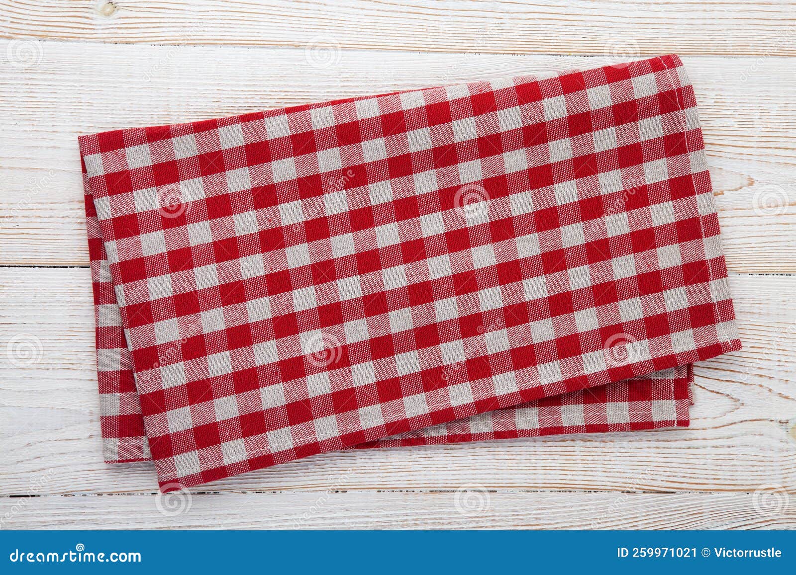 Blank Red Checkered Napkin on a Wooden Table Top View Stock Image ...