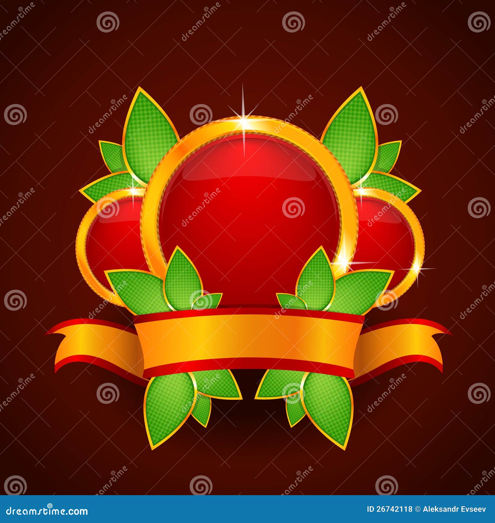 Blank Red Crest with Ribbon Stock Vector - Illustration of frame ...