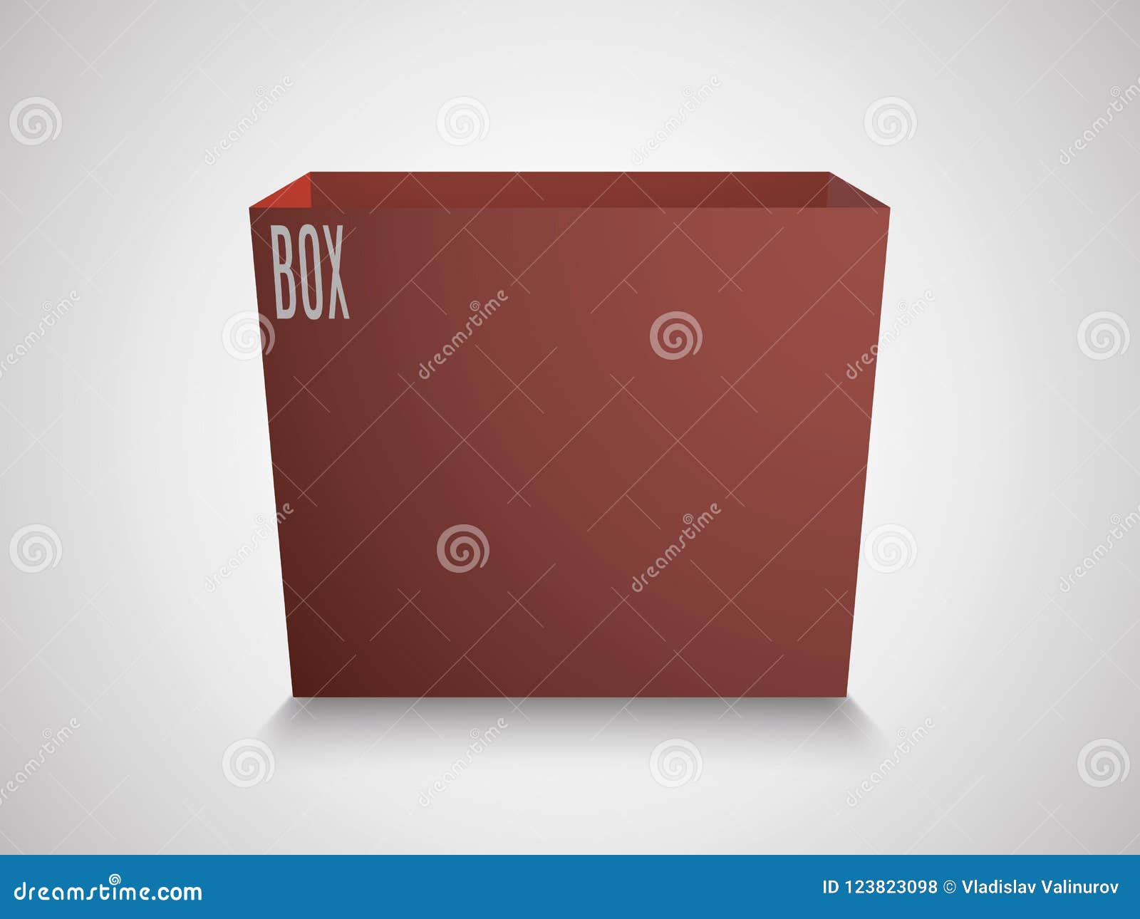Blank Red Cube on White Background. 3d Box Template. Inscription Box ...
