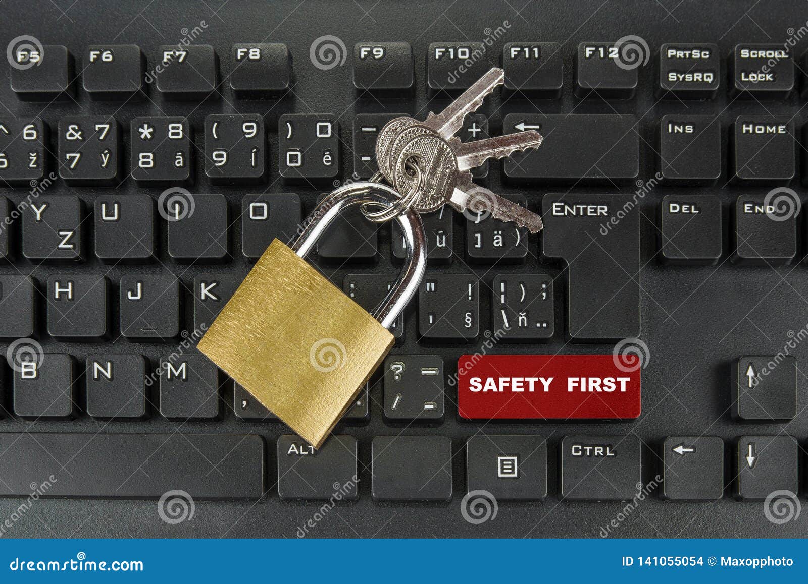 Keys Set And Computer Keyboard. Personal Data Safety Laptop. Security ...