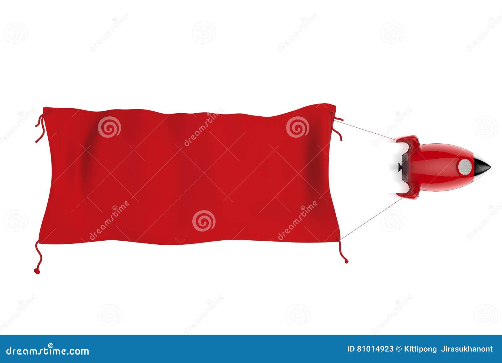 Blank Red Flag Hanging with Space Shuttle Stock Illustration ...