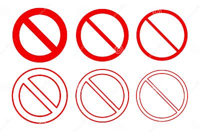 Blank Red Forbidden Sign Symbol for Layout Stock Vector - Illustration ...