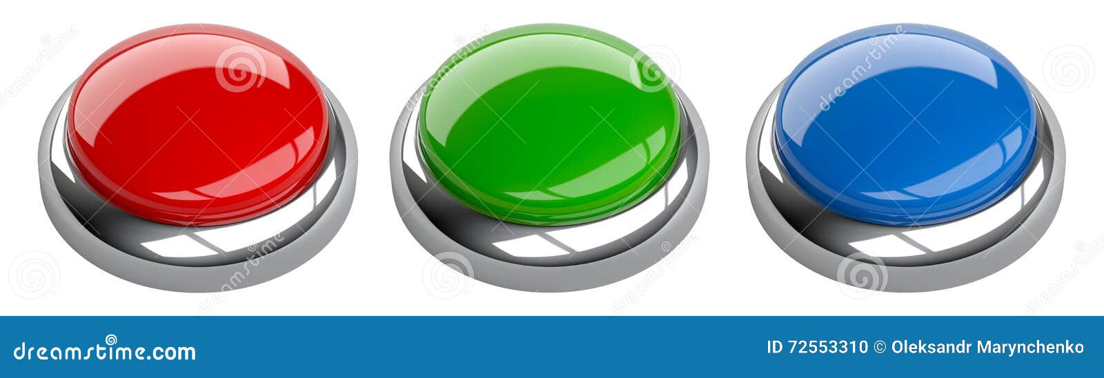 Blank Red, Green and Blue Button Set with Space for Copy-shot. Stock ...