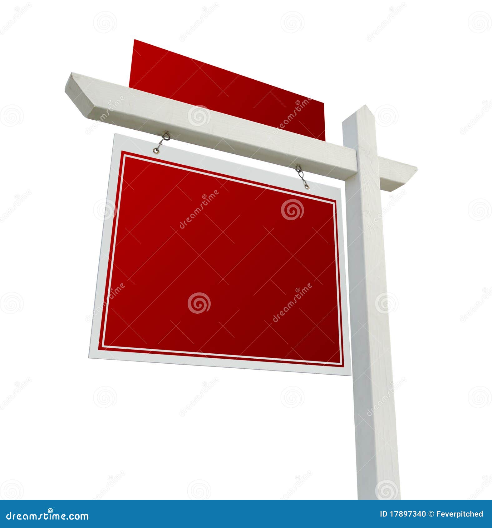 Blank Red Real Estate Sign on White Stock Photo - Image of copy ...