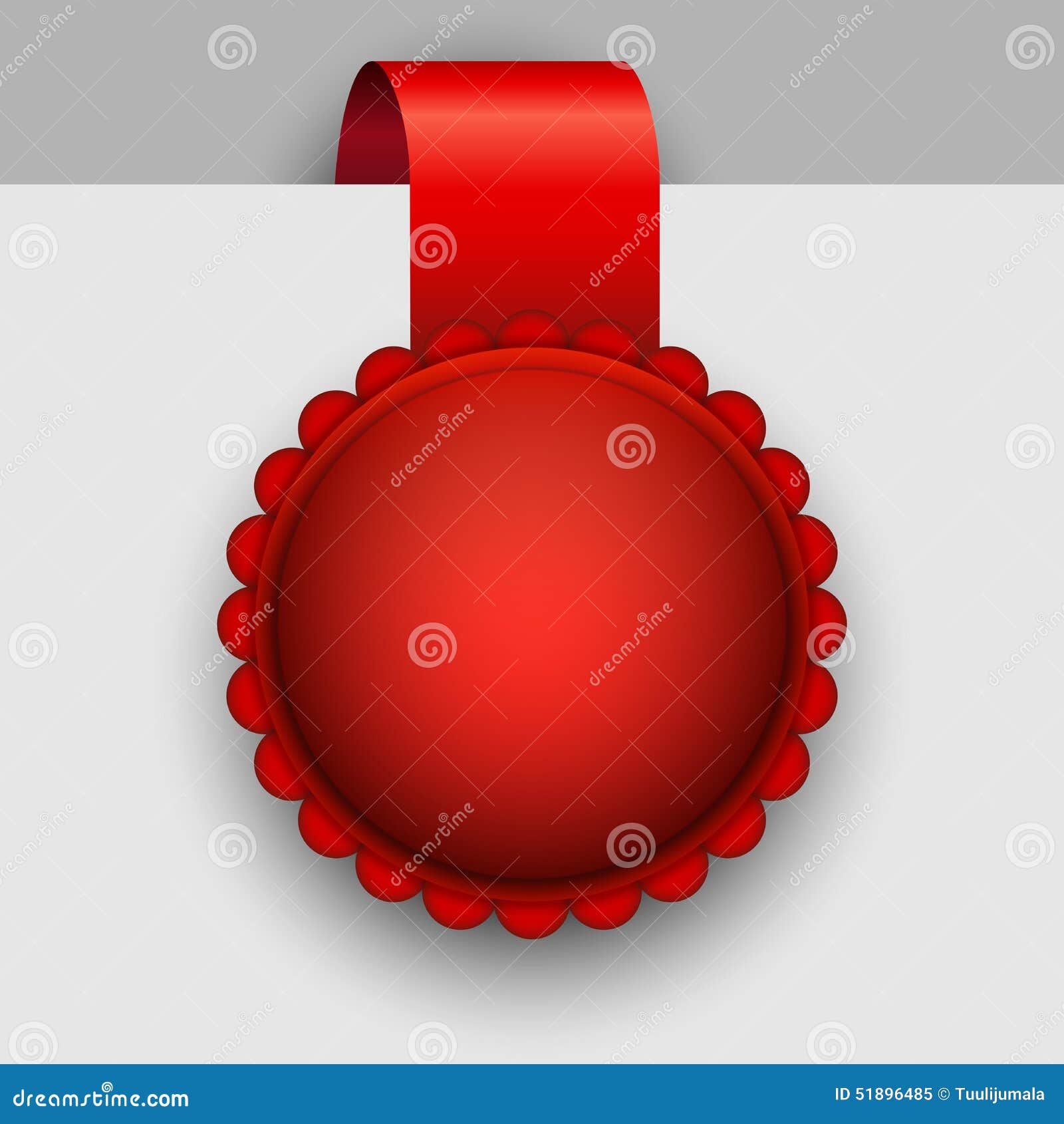 Blank red rosette stock vector. Illustration of award - 51896485