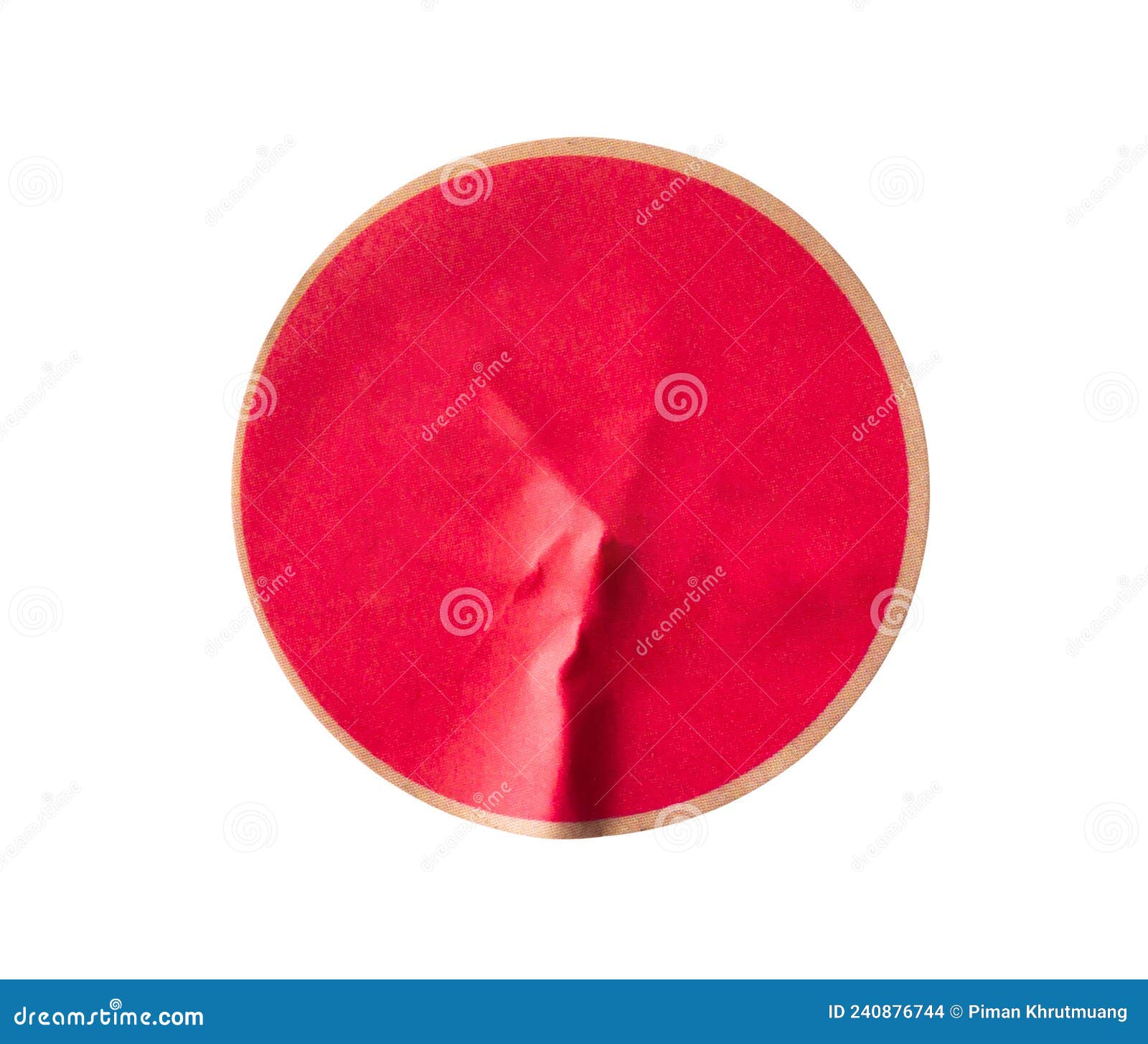 Blank Red Round Adhesive Paper Sticker Label Isolated on White ...