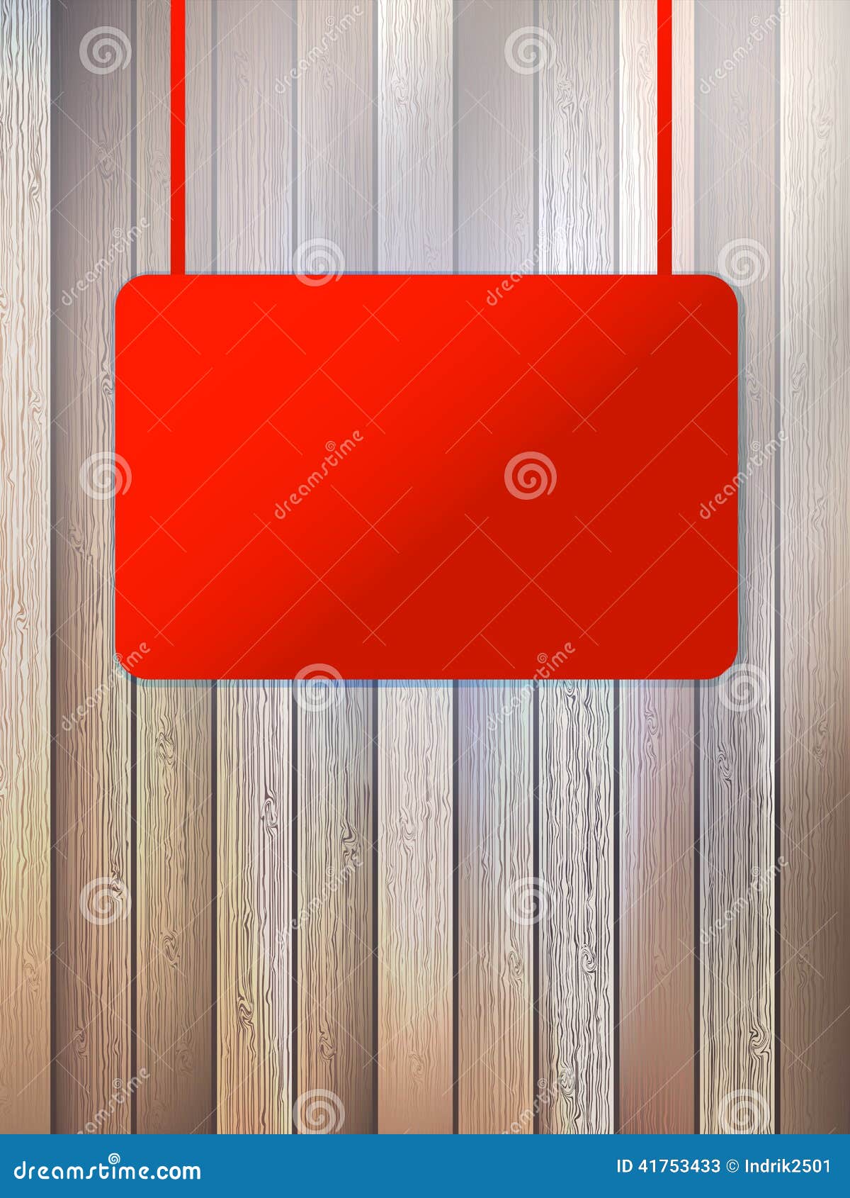 Blank Red Signboard on Aged Wooden Wall. EPS10 Stock Vector ...