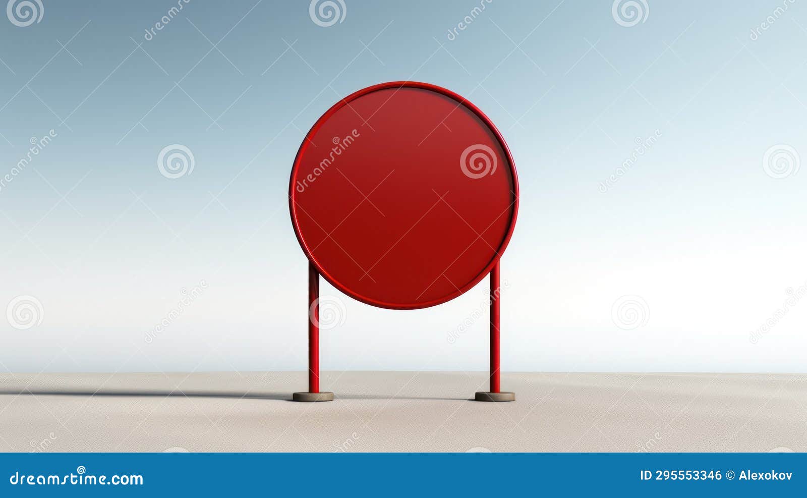 Blank Red Signboard on the Sand. 3d Render Illustration Generative AI ...