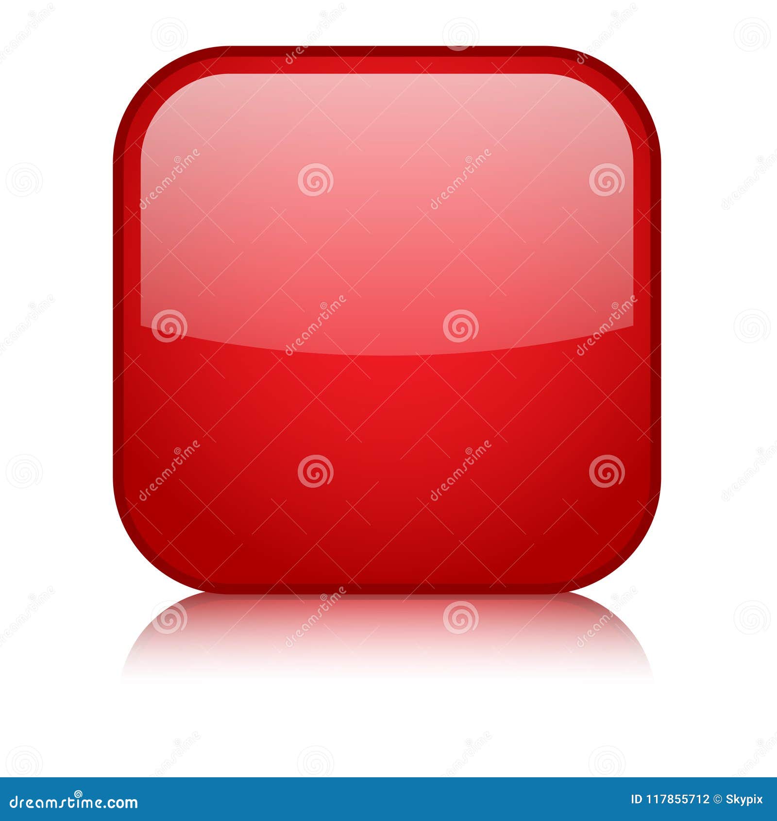 Blank Red Square Vector Web Button with Reflection Stock Illustration ...