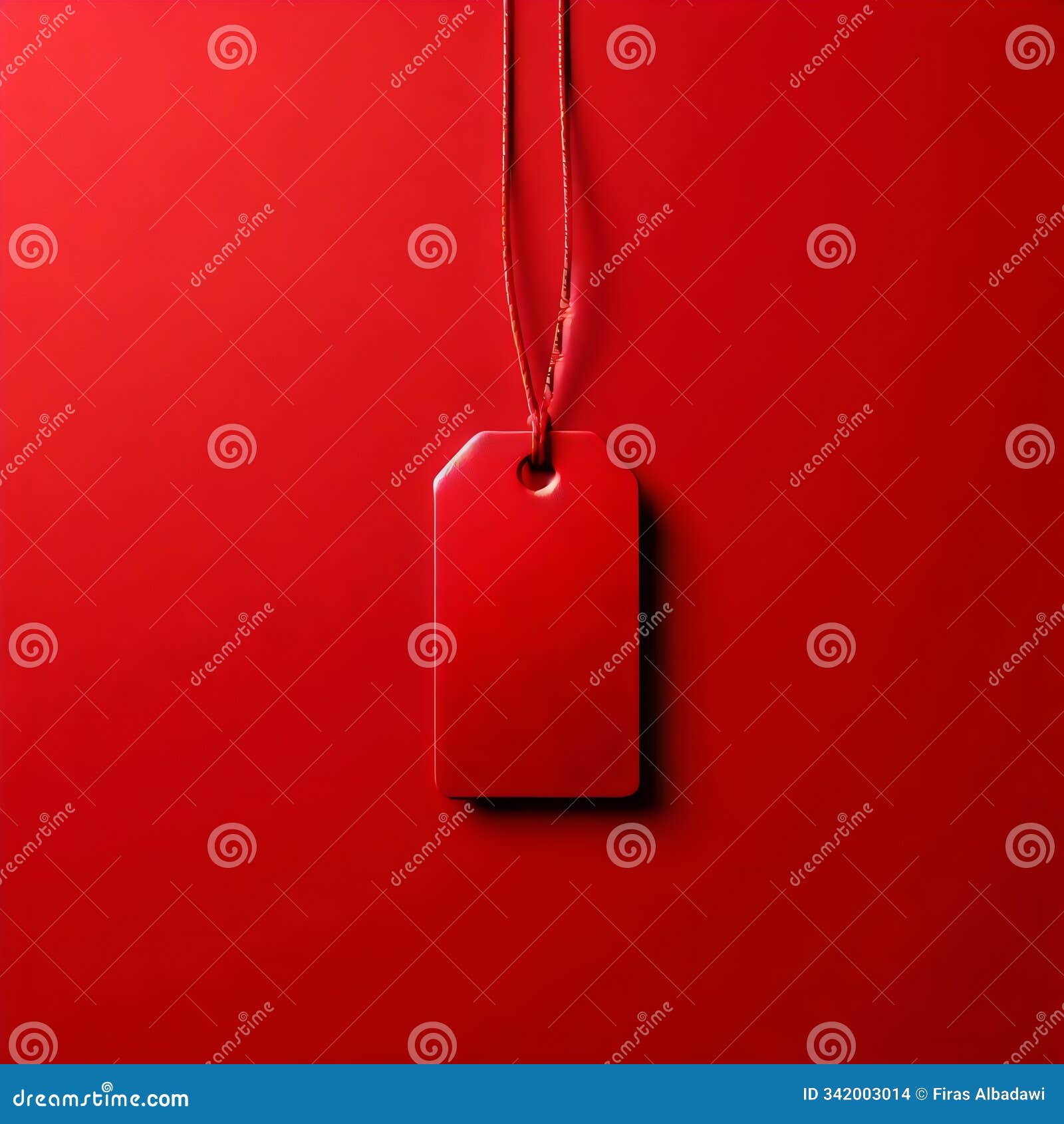 A Blank Red Tag Hanging on a String, a Simple Design Perfect for Adding ...