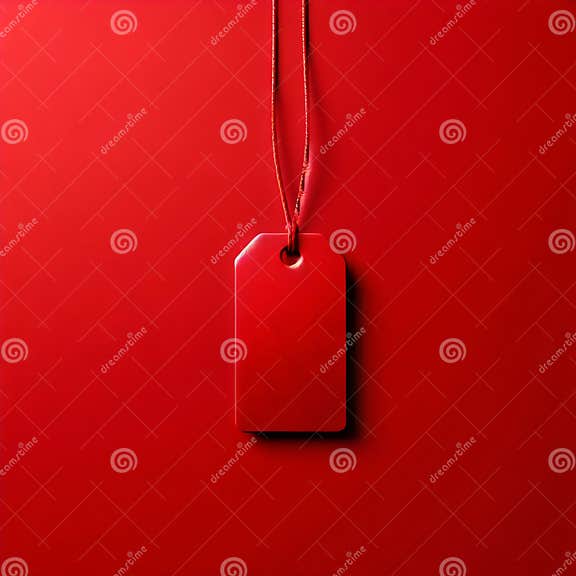 A Blank Red Tag Hanging on a String, a Simple Design Perfect for Adding ...