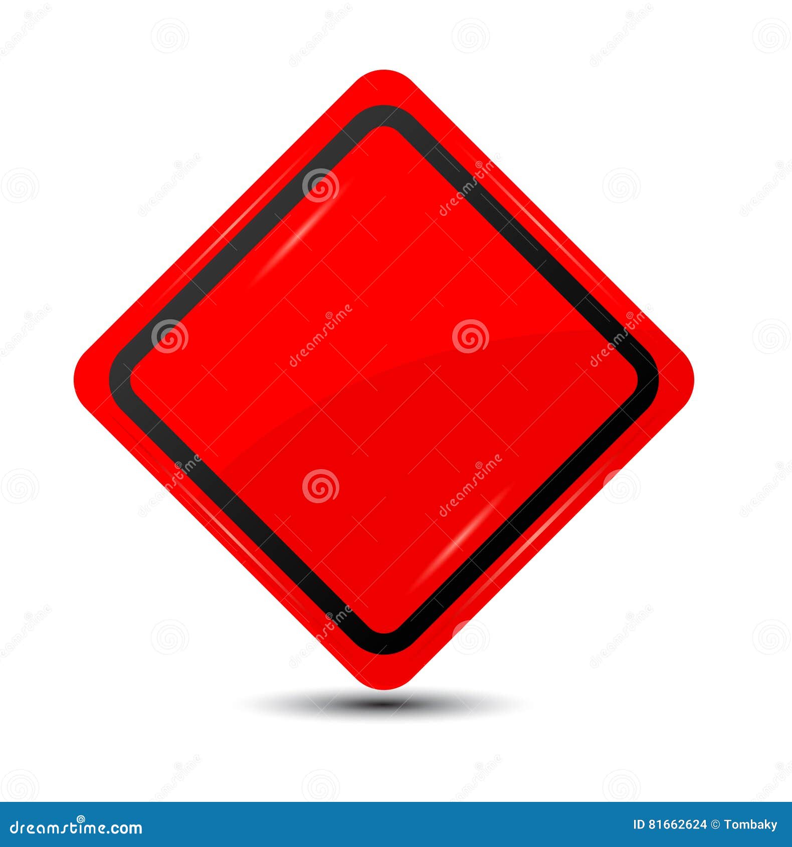 Blank Red Traffic Road Sign. Stock Illustration - Illustration of ...