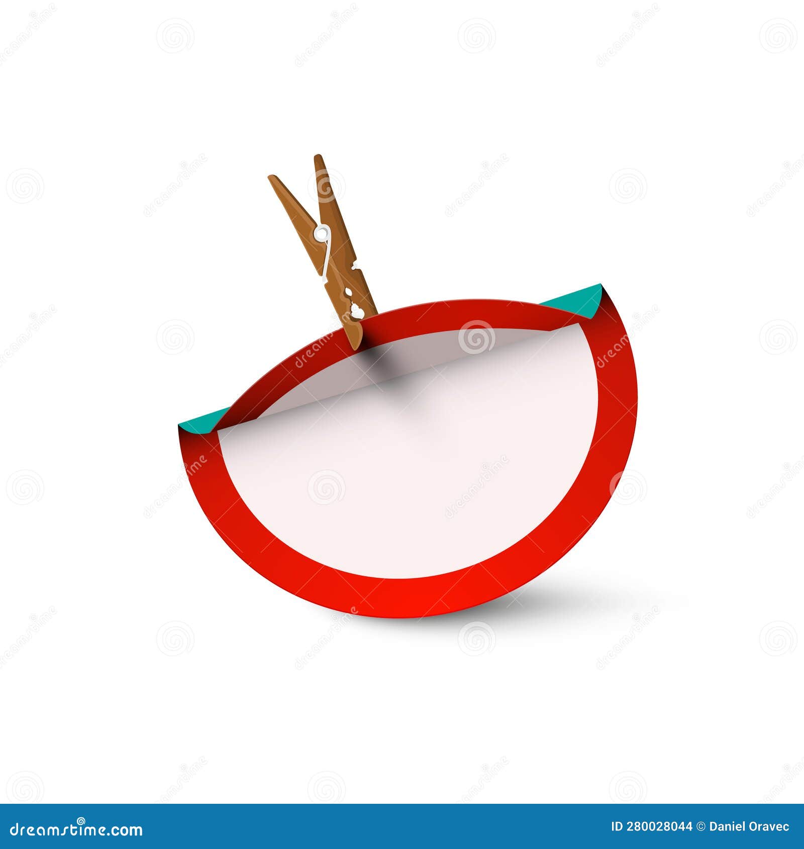 Blank Red and White Circle Label with Peg Stock Vector - Illustration ...