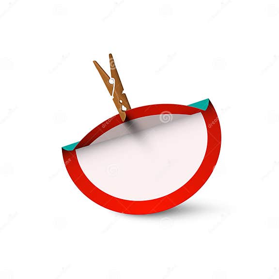 Blank Red and White Circle Label with Peg Stock Vector - Illustration ...