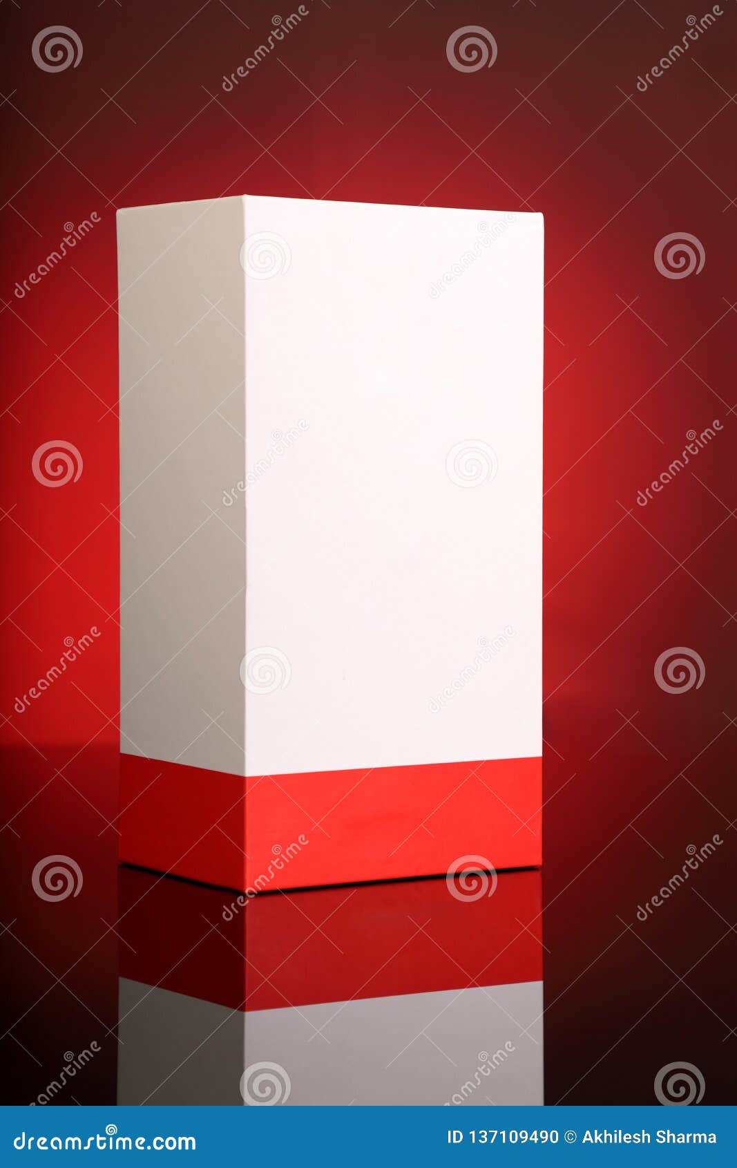 Blank Red White Packaging Box for Mockups Stock Photo - Image of ...