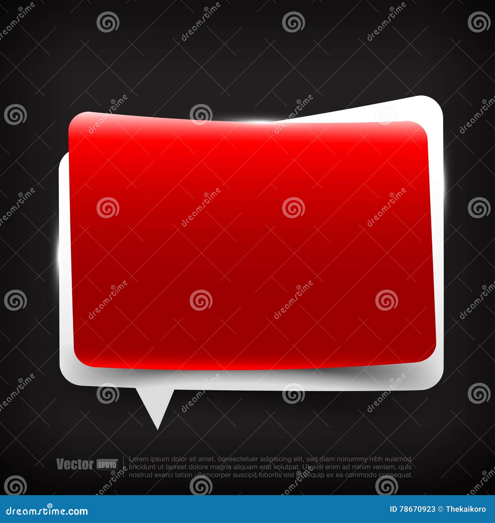 Blank Red and White Speech Bubble Layered Vector Illustration Stock ...