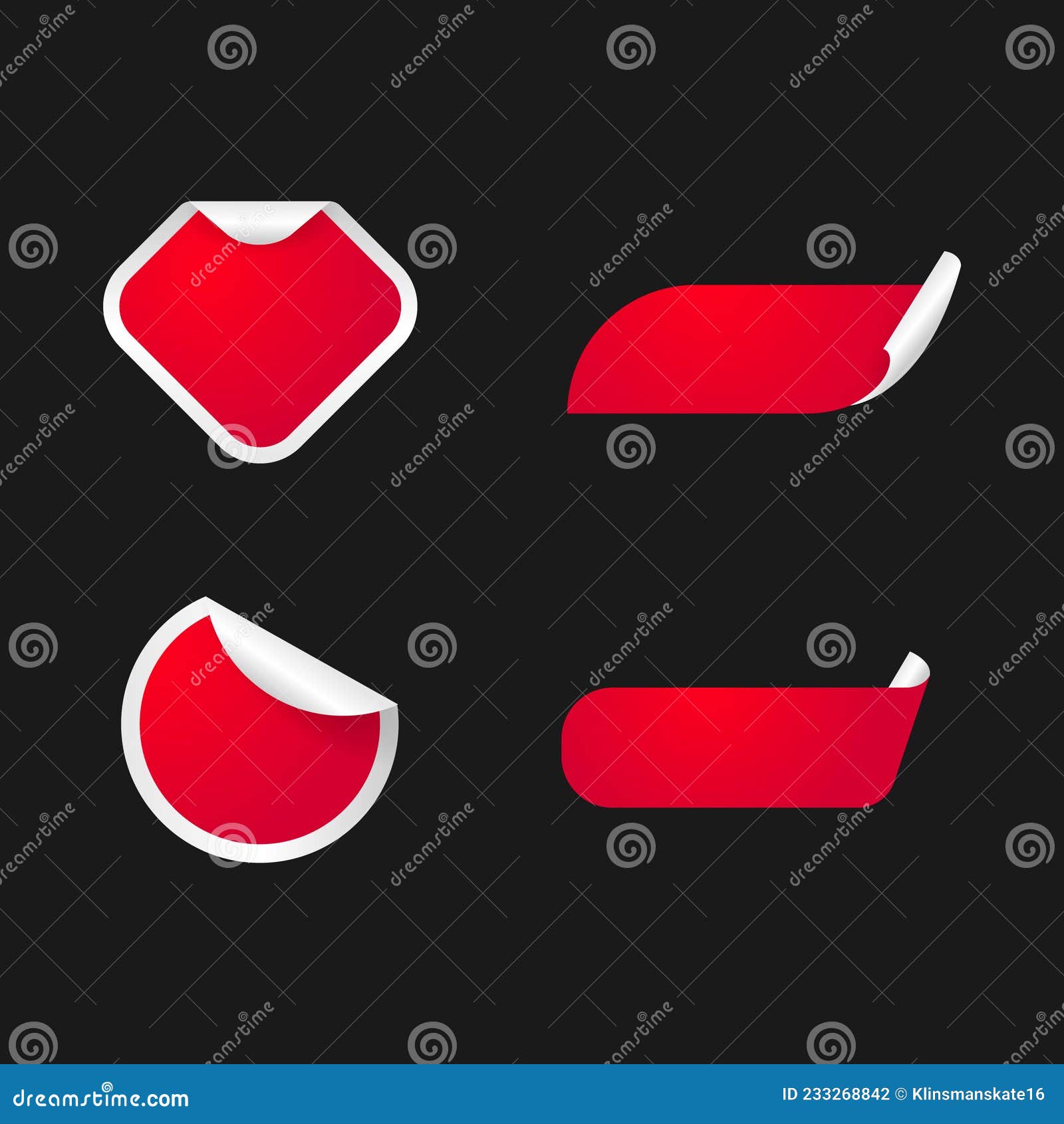Blank Red and White Sticker Design Stock Vector - Illustration of ...
