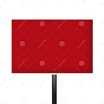 Blank Red White Warning Sign Stock Illustration - Illustration of ...