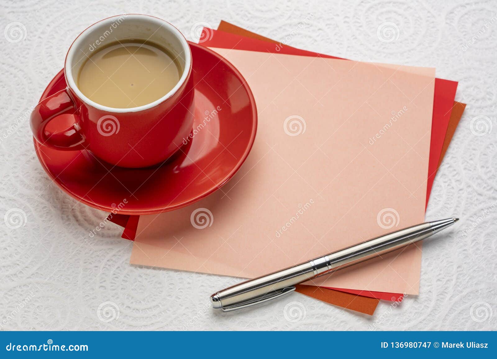 Blank Reminder Note with Coffee Stock Image - Image of abstract, pink ...