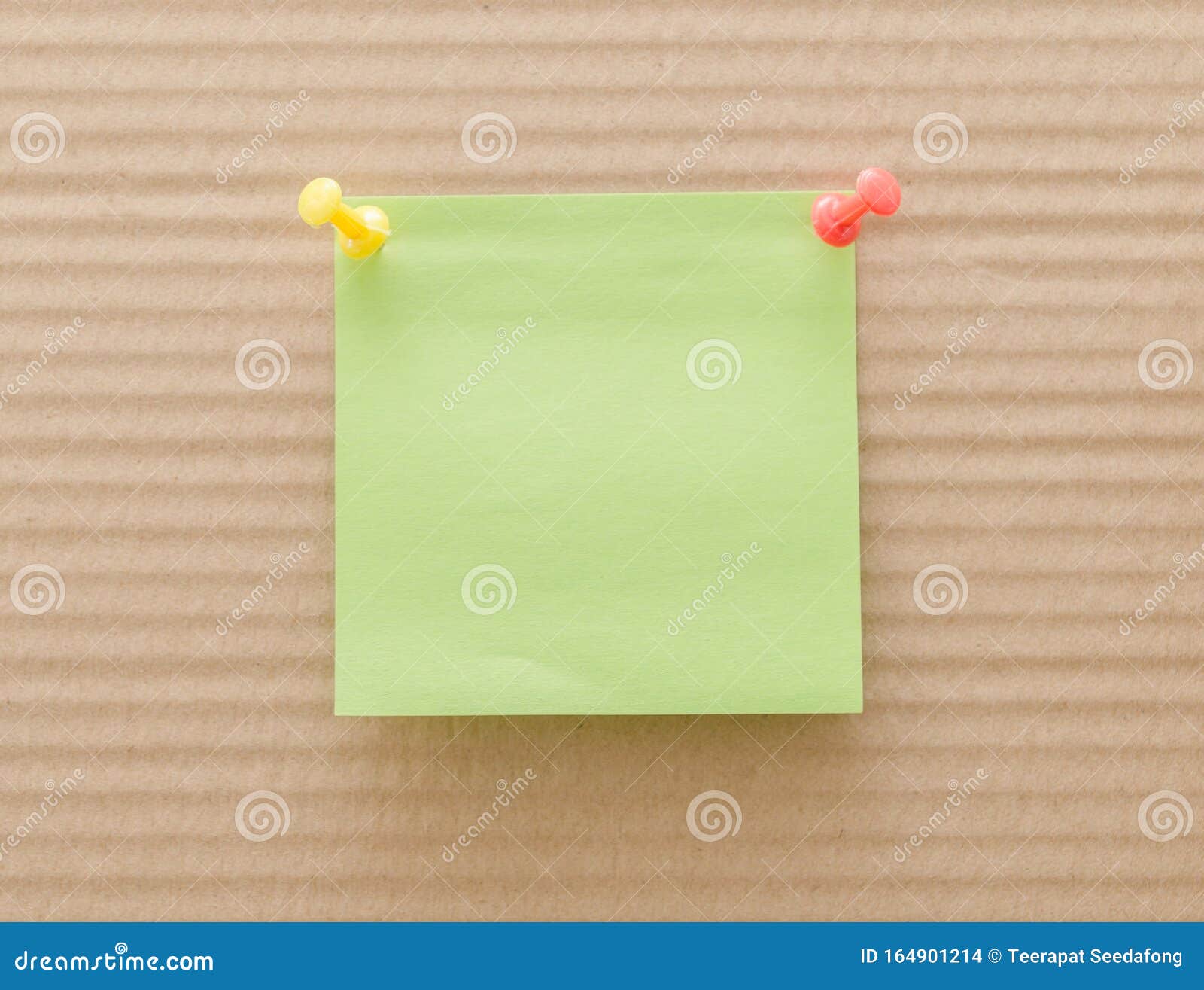 Blank Reminder Note Nailed To a Wooden Plank or Wall Stock Photo ...