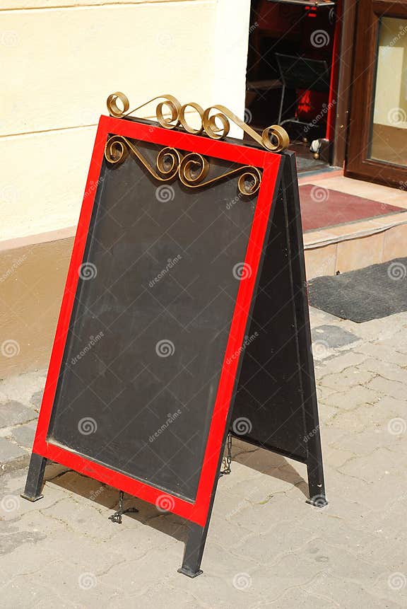Blank Restaurant Noticeboard Stock Image - Image of attraction, shop ...
