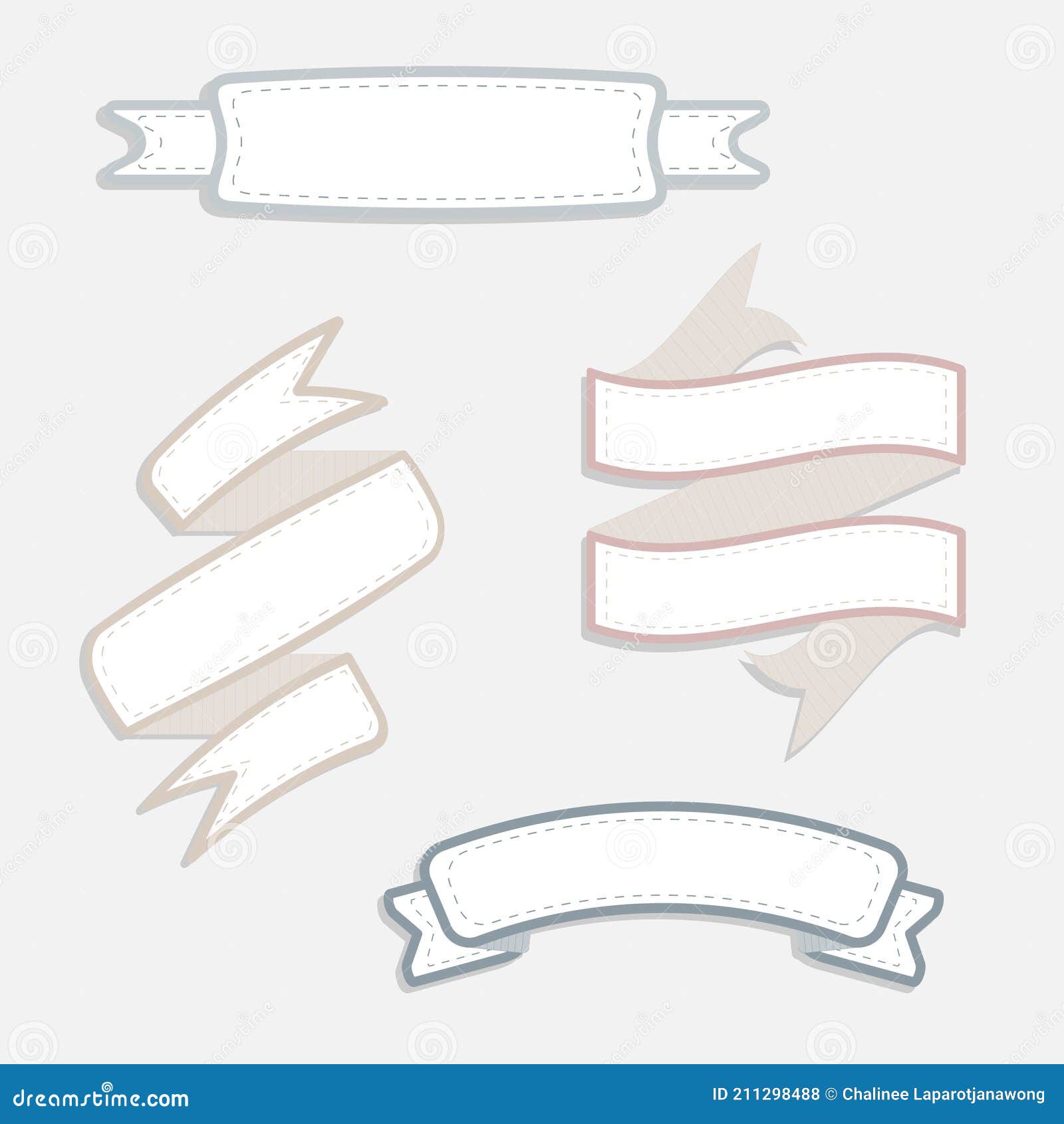 Blank Ribbon Banner, Text Box, Frame Collection Set Stock Vector ...