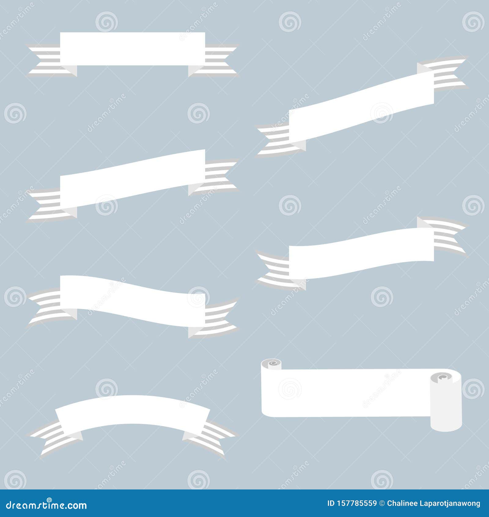 Blank Ribbon Banner, Text Box, Frame Collection Set Stock Vector ...