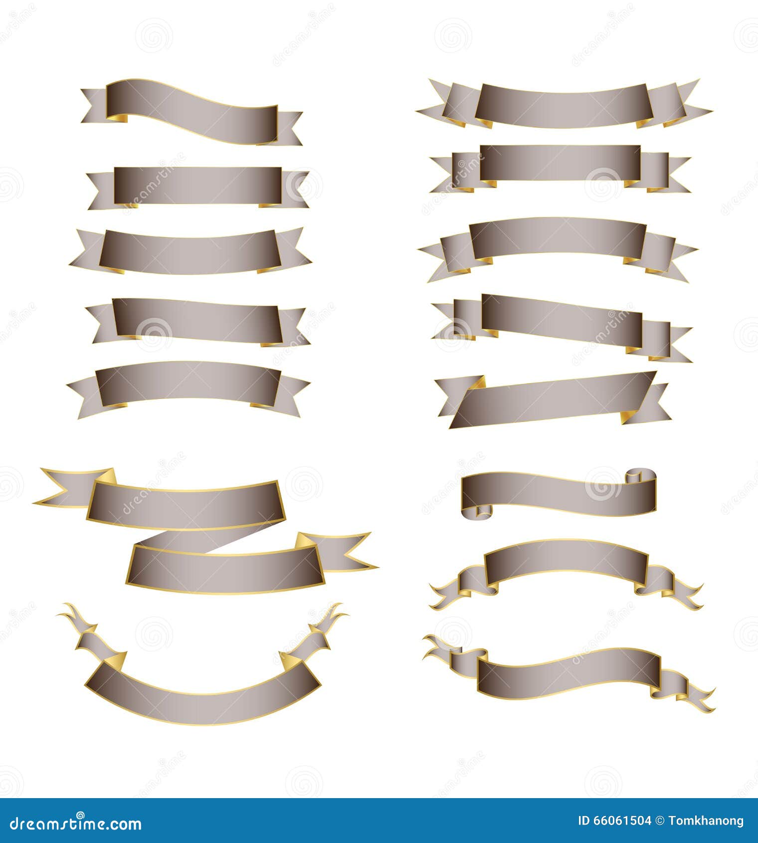 Blank Ribbon Vintage Brown Color Template Vector Design Stock Vector ...