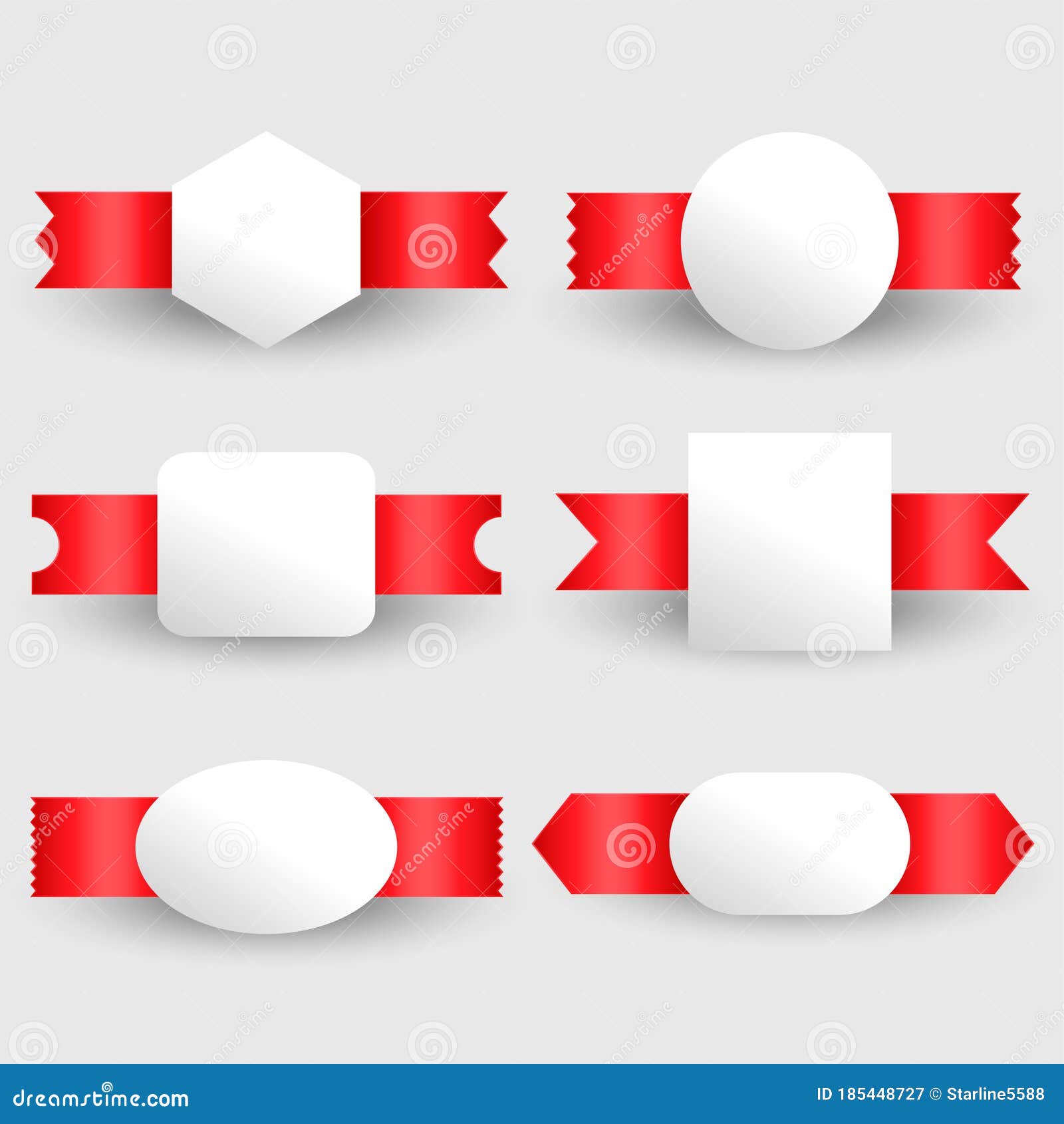 Blank Ribbons Label Design Set Stock Vector - Illustration of christmas ...