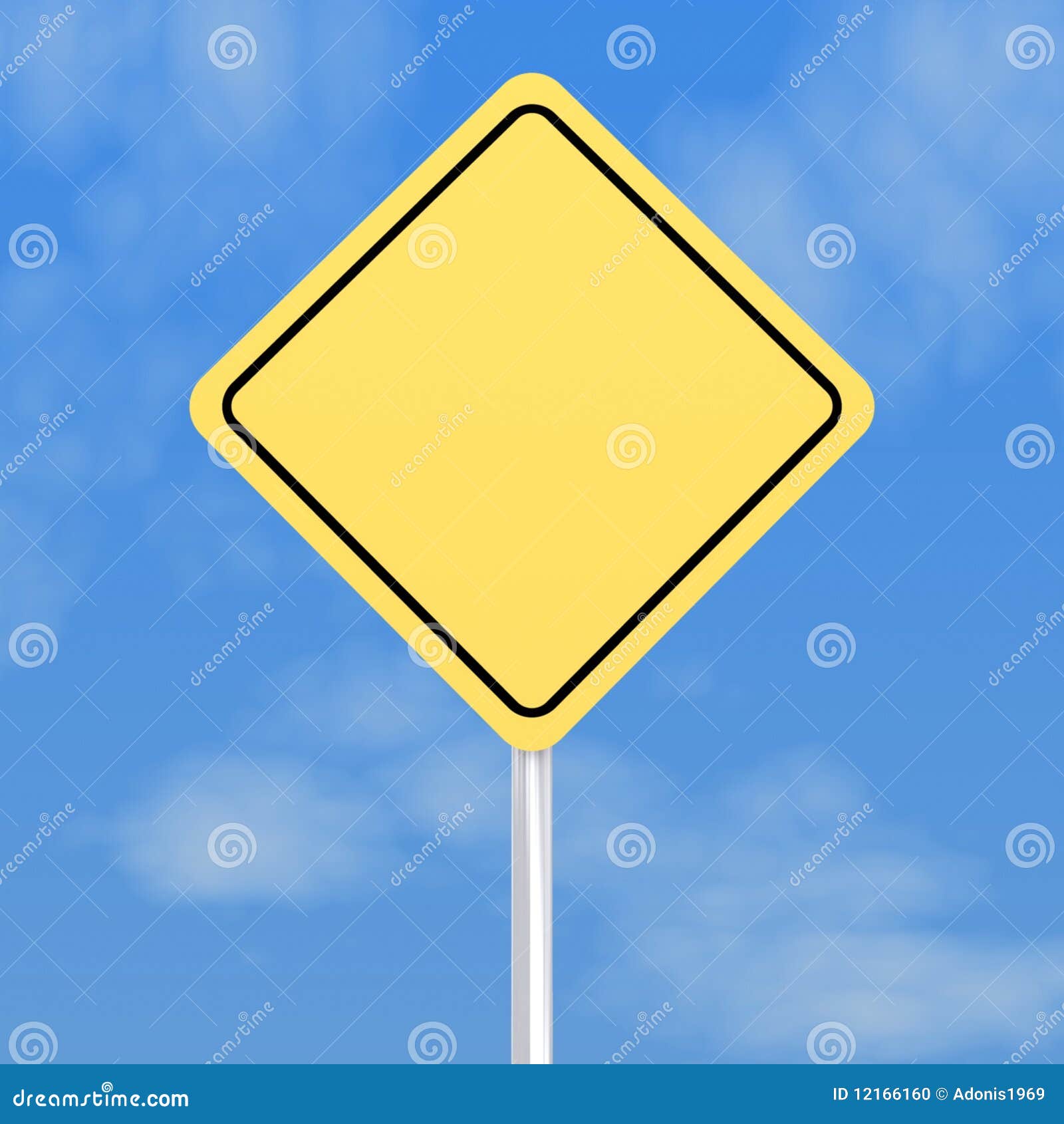 Blank road sign stock illustration. Illustration of diamond - 12166160