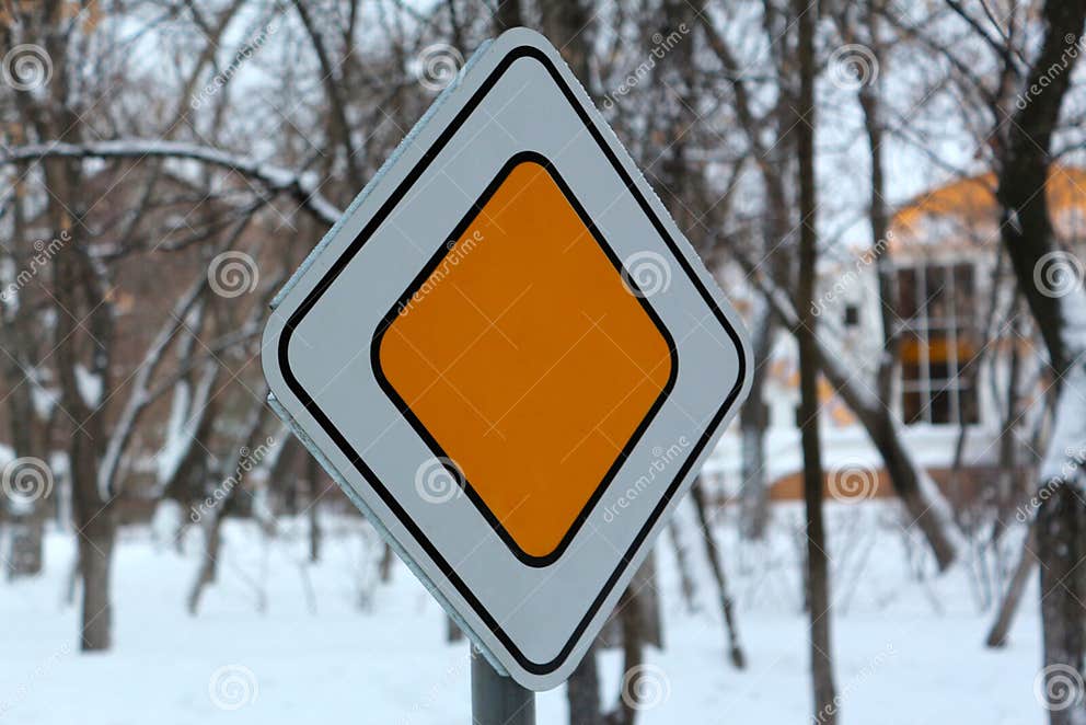 Blank Road Sign, Give Way, Traffic Rules, Law and Order, Stock Image ...