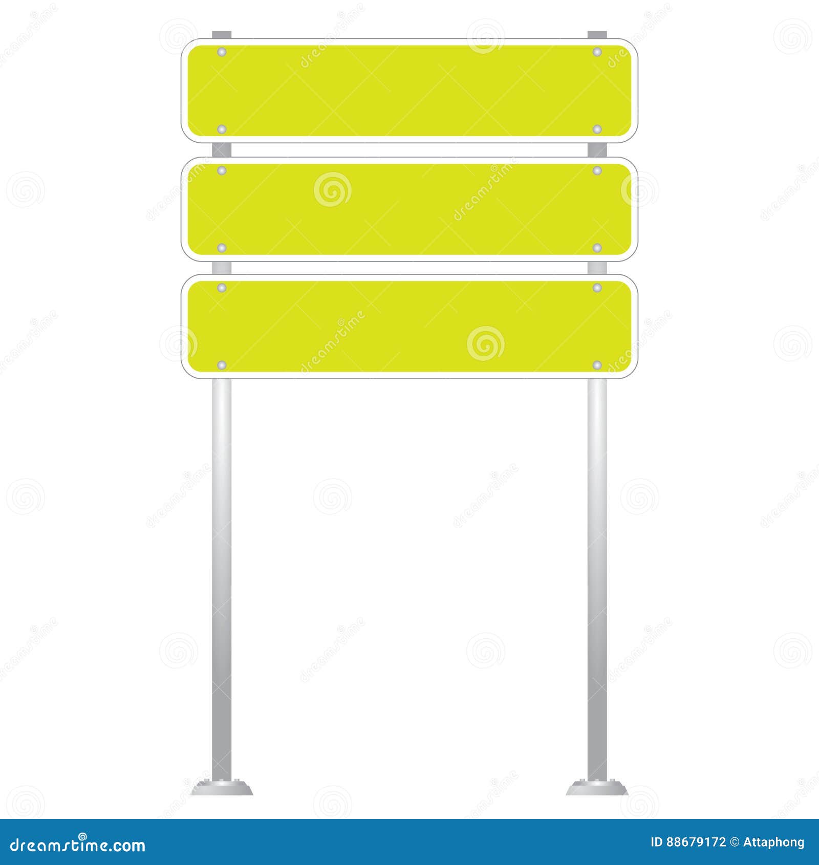 Blank Road Sign Board Isolated on White Background Vector Stock Vector ...