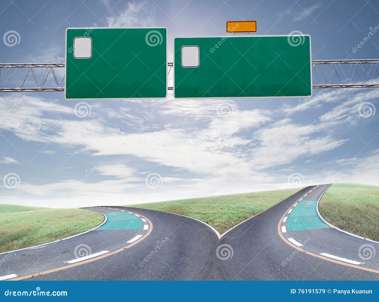 Blank Road Sign on Highway. Stock Image - Image of empty, board: 76191579