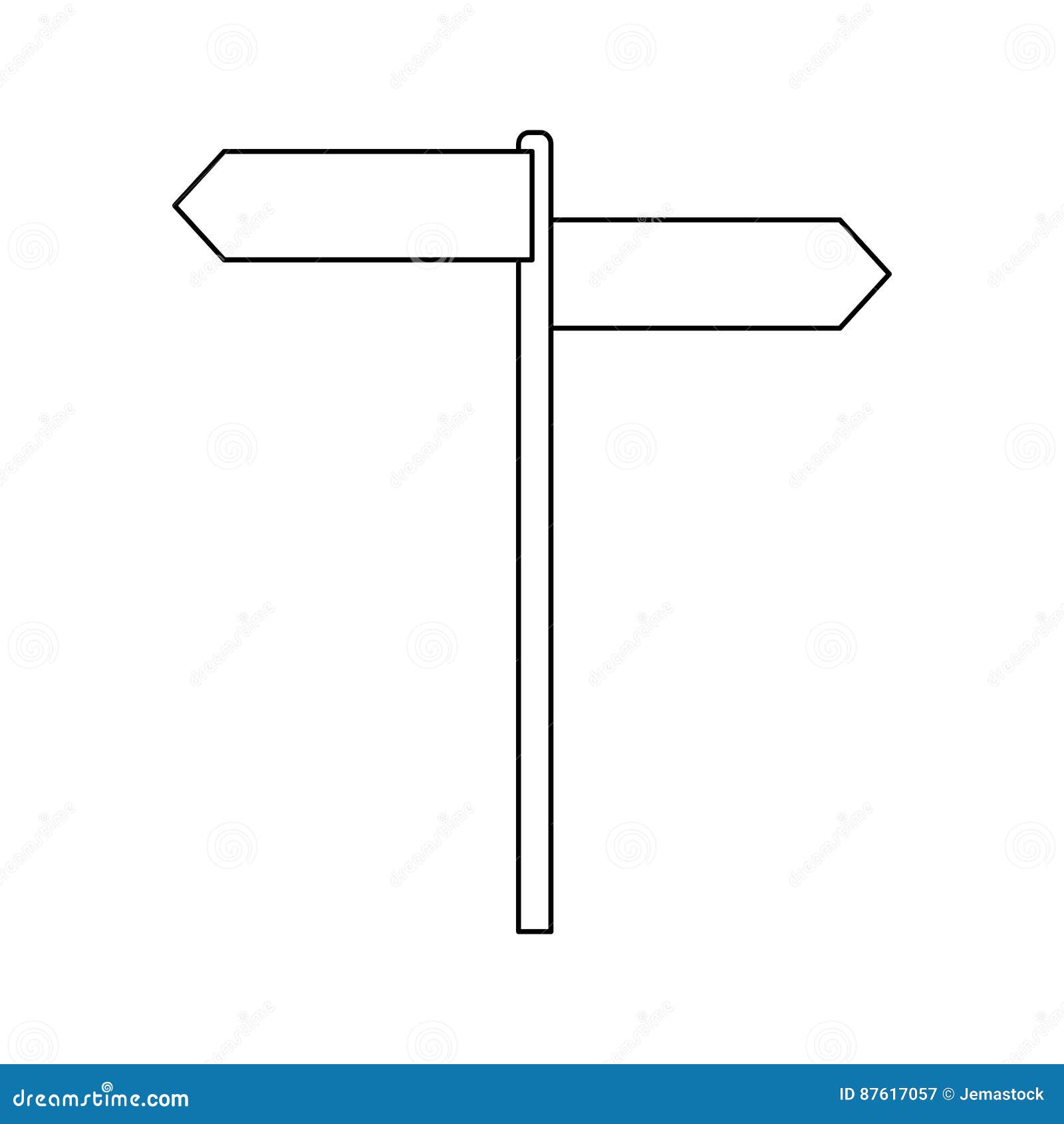 Blank road sign icon image stock vector. Illustration of pole - 87617057
