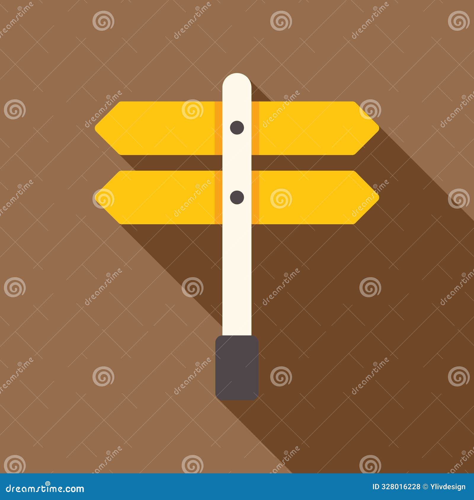 Blank Road Sign Pointing in Opposite Directions with Long Shadow Stock ...