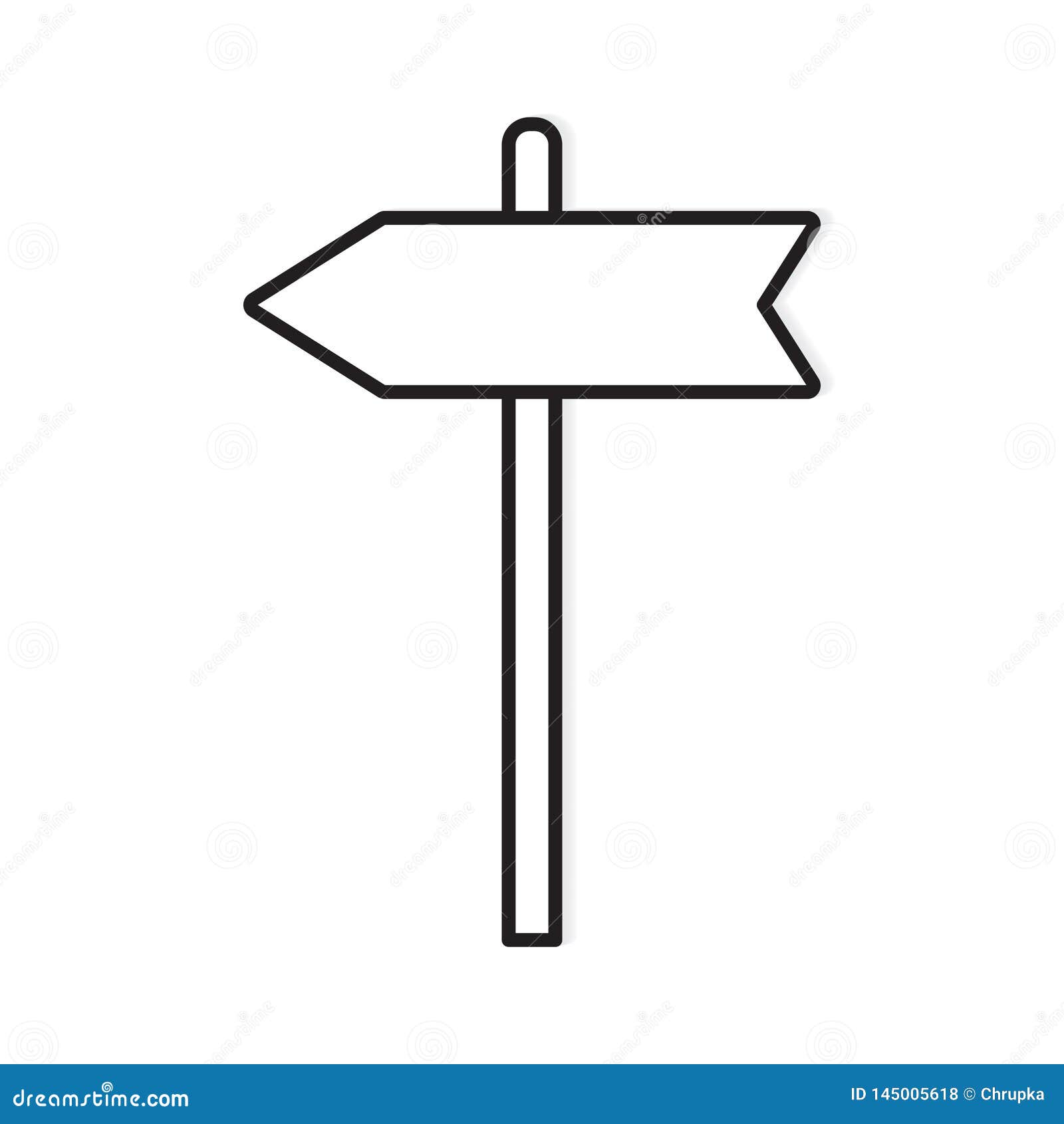 Blank road sign post icon stock vector. Illustration of route - 145005618