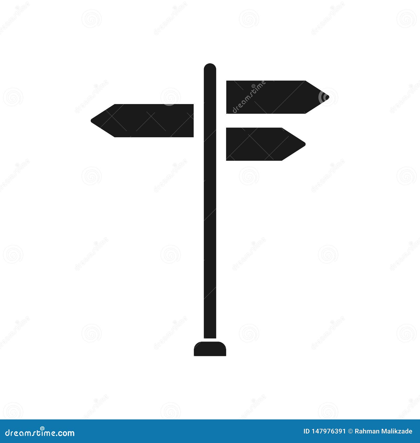 Blank Road Sign Post Vector Icon. Simple Modern Design Illustration ...