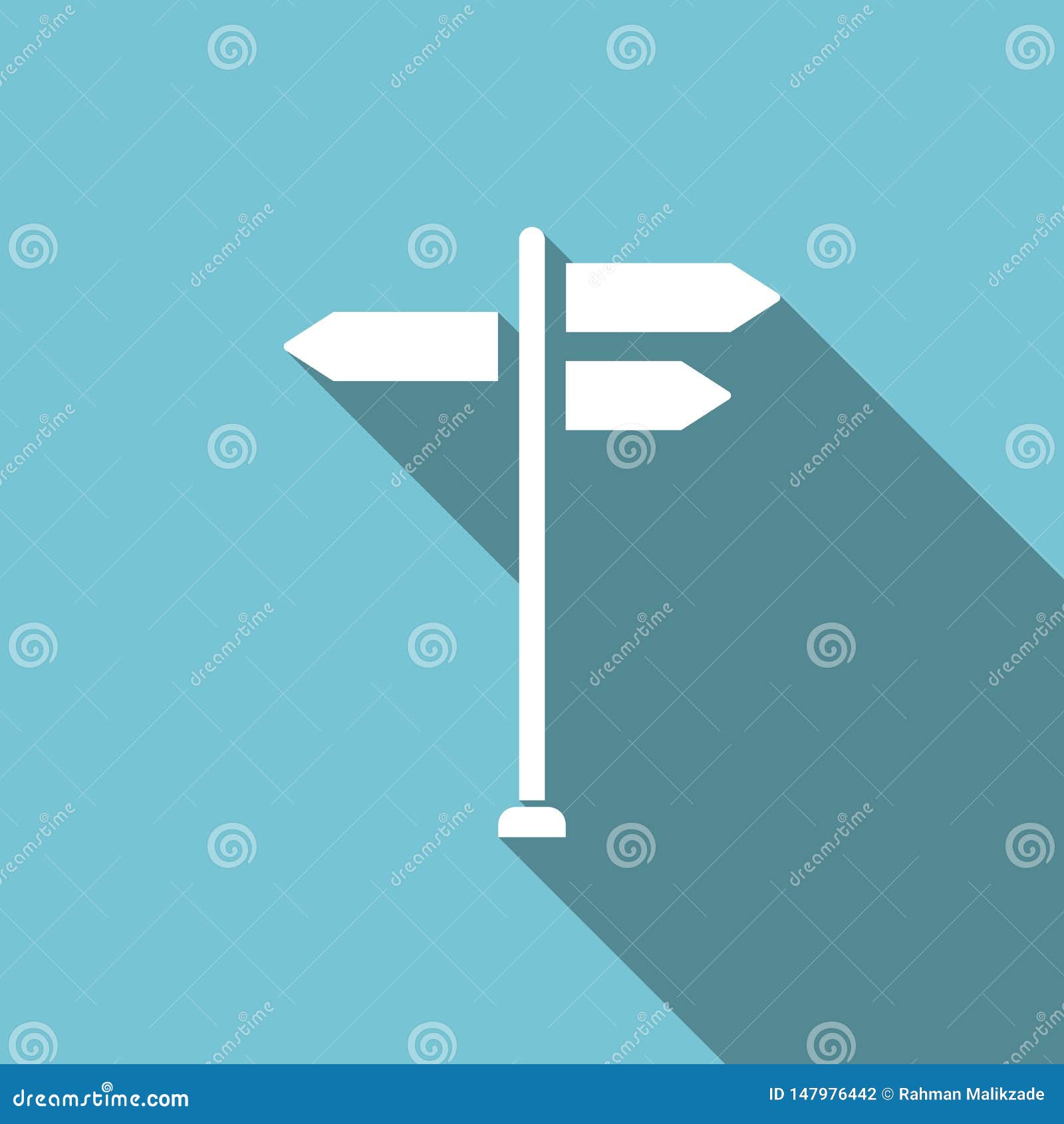 Blank Road Sign Post Vector Icon. Simple Modern Design Illustration ...