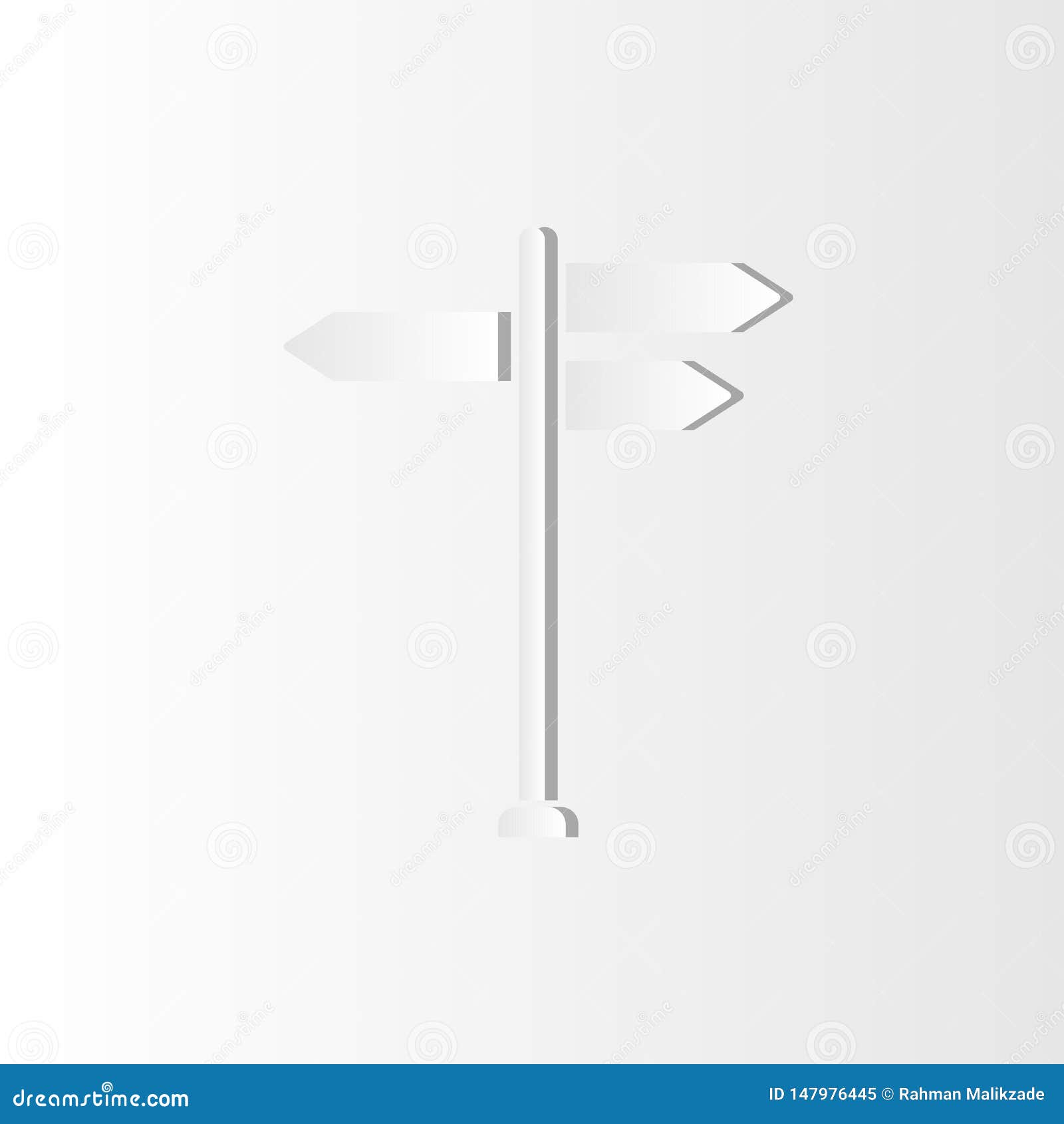 Blank Road Sign Post Vector Icon. Simple Modern Design Illustration ...