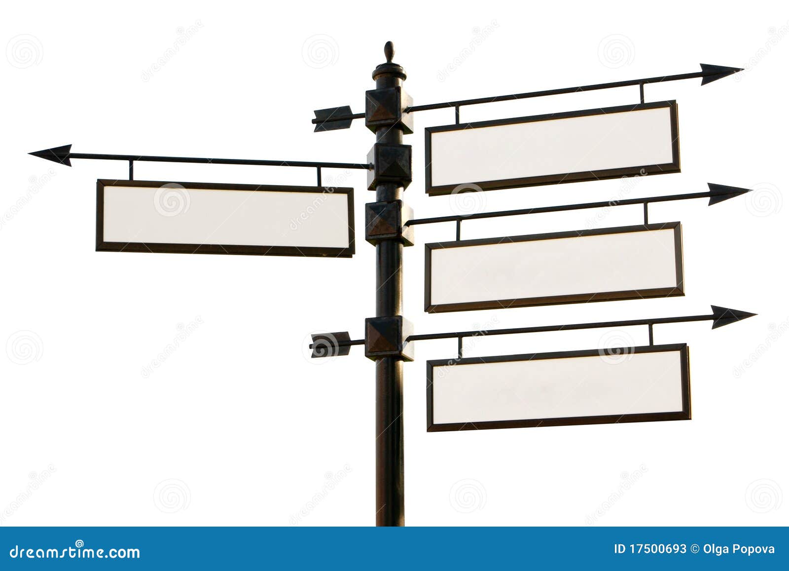Blank road signs stock image. Image of isolated, navigation - 17500693