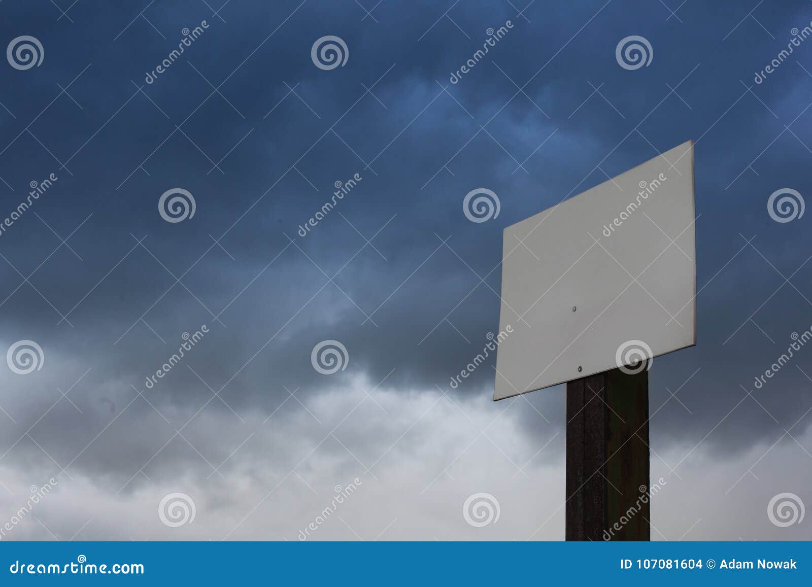 Blank Road Signs Against Blue Sky Empty Signboard Stock Photo - Image ...
