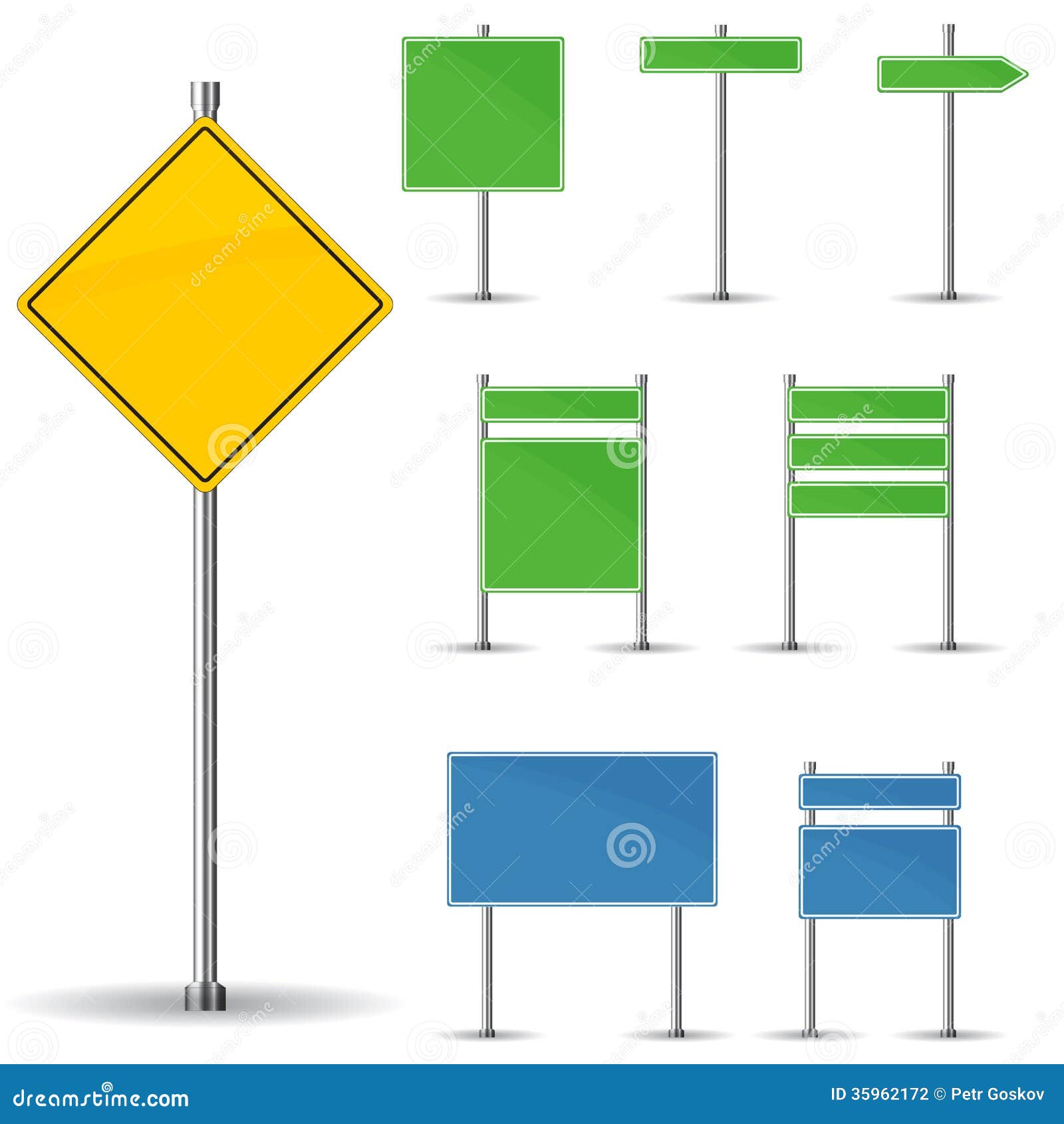 Blank road signs stock vector. Illustration of design - 35962172