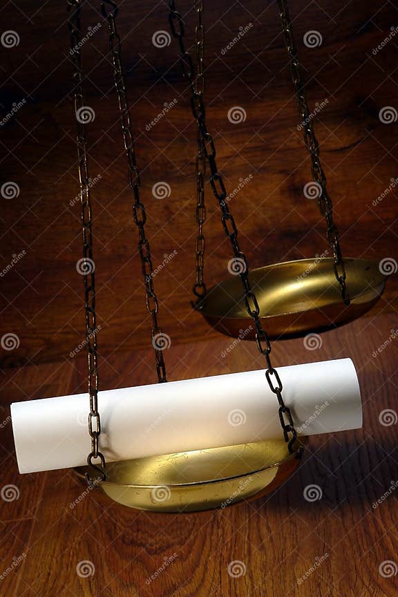 Blank Roll of Paper on Justice Balance Scale Stock Image - Image of ...