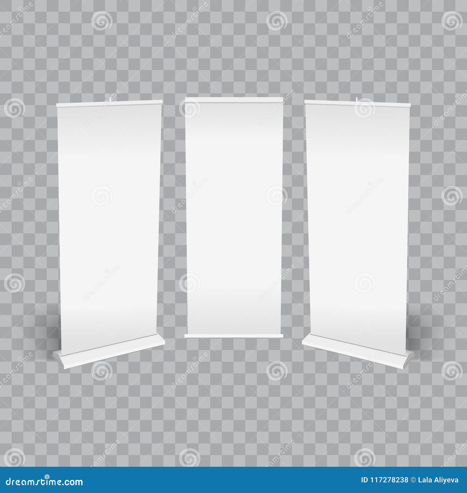 Blank Roll-up Banner Display, Isolated with Clipping Path. Vector Stock ...