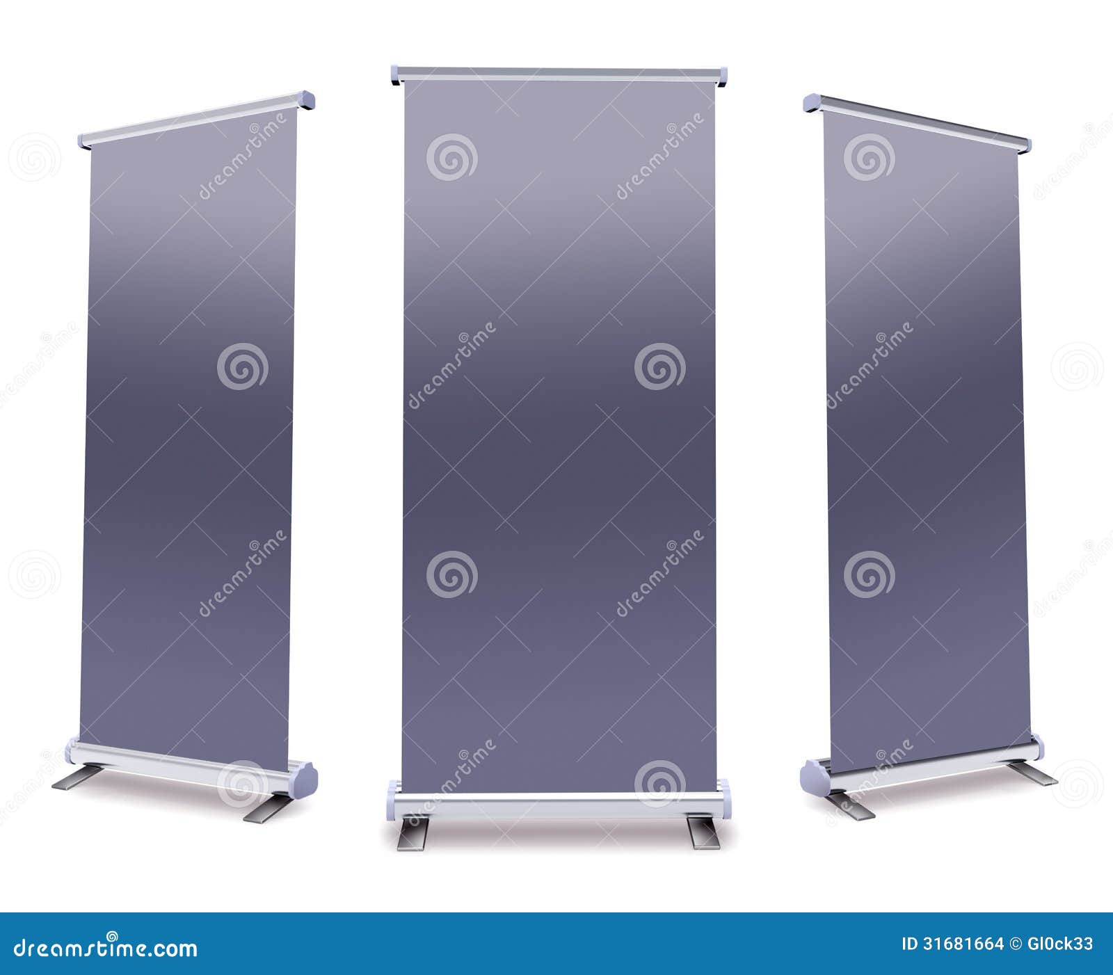 Blank Roll Up Banner Display Stock Illustration - Illustration of ...