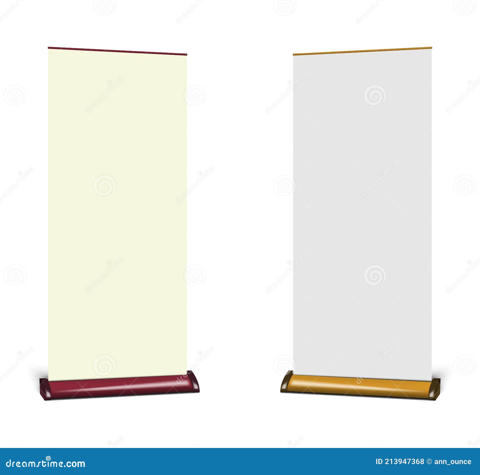Blank Roll-up Banner Stand Isolated On White Background, Vector Mockup ...