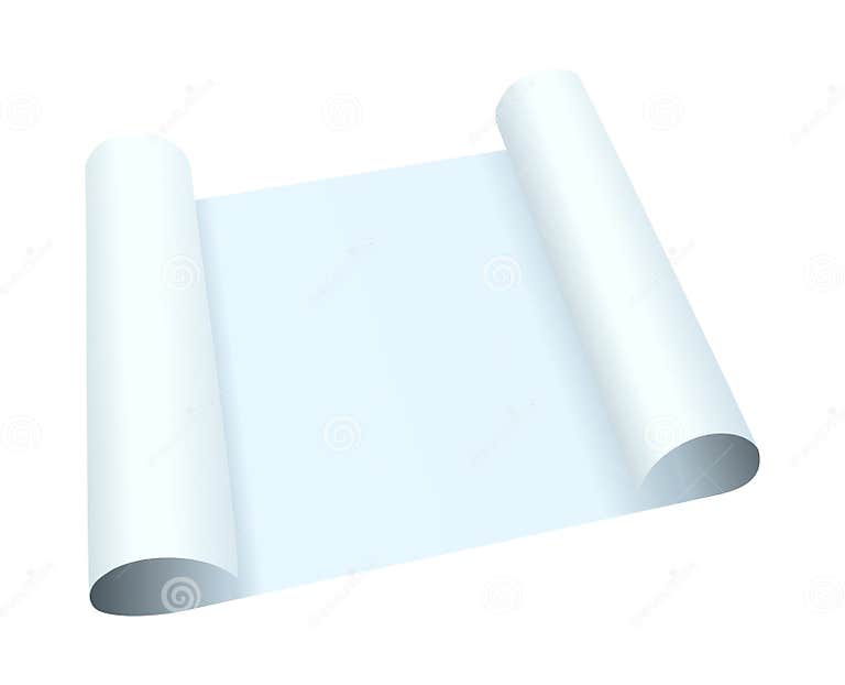 Blank Rolled Paper stock illustration. Illustration of isolated - 23478495