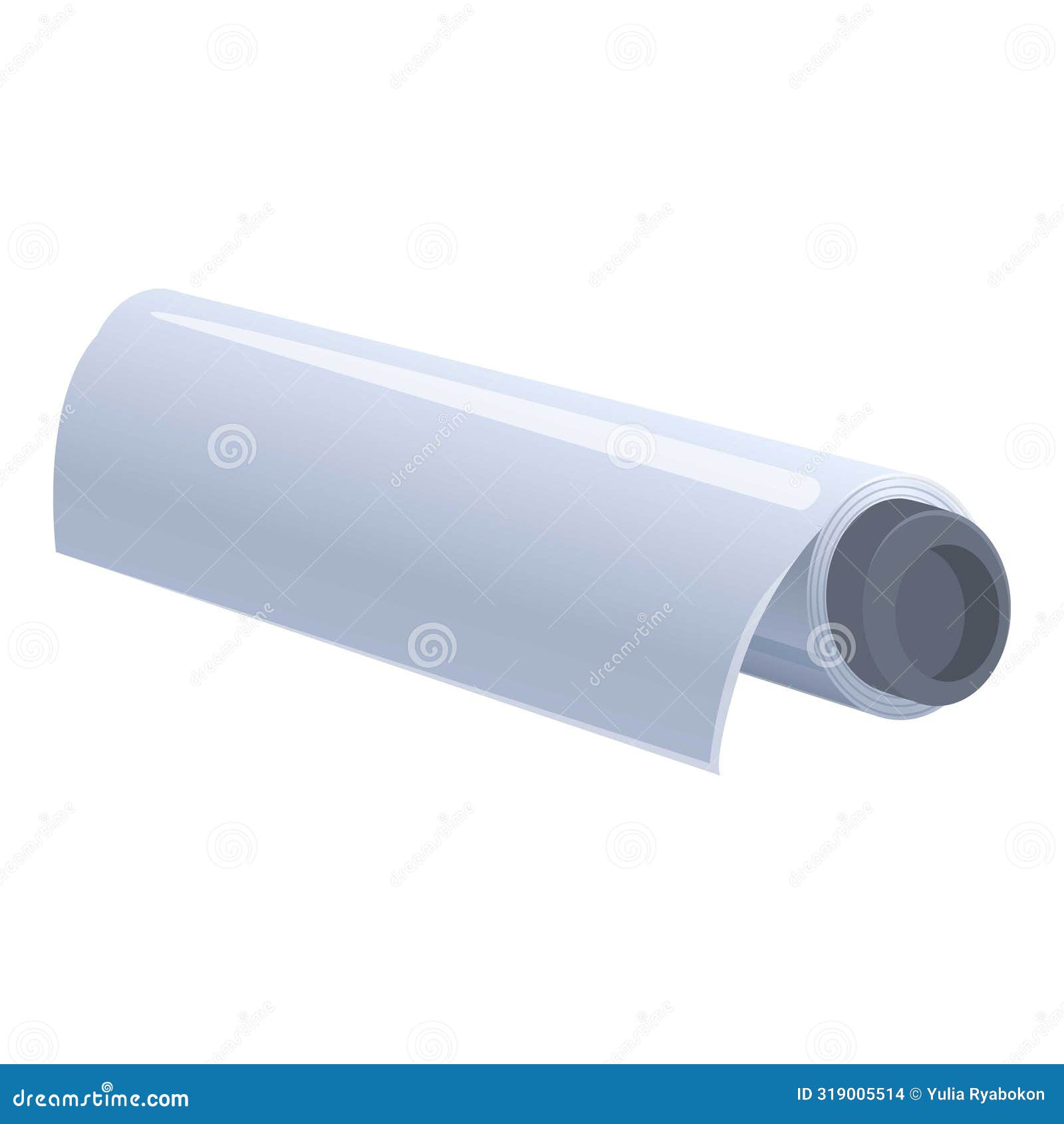 Blank Rolled Paper Isolated on White Stock Illustration - Illustration ...